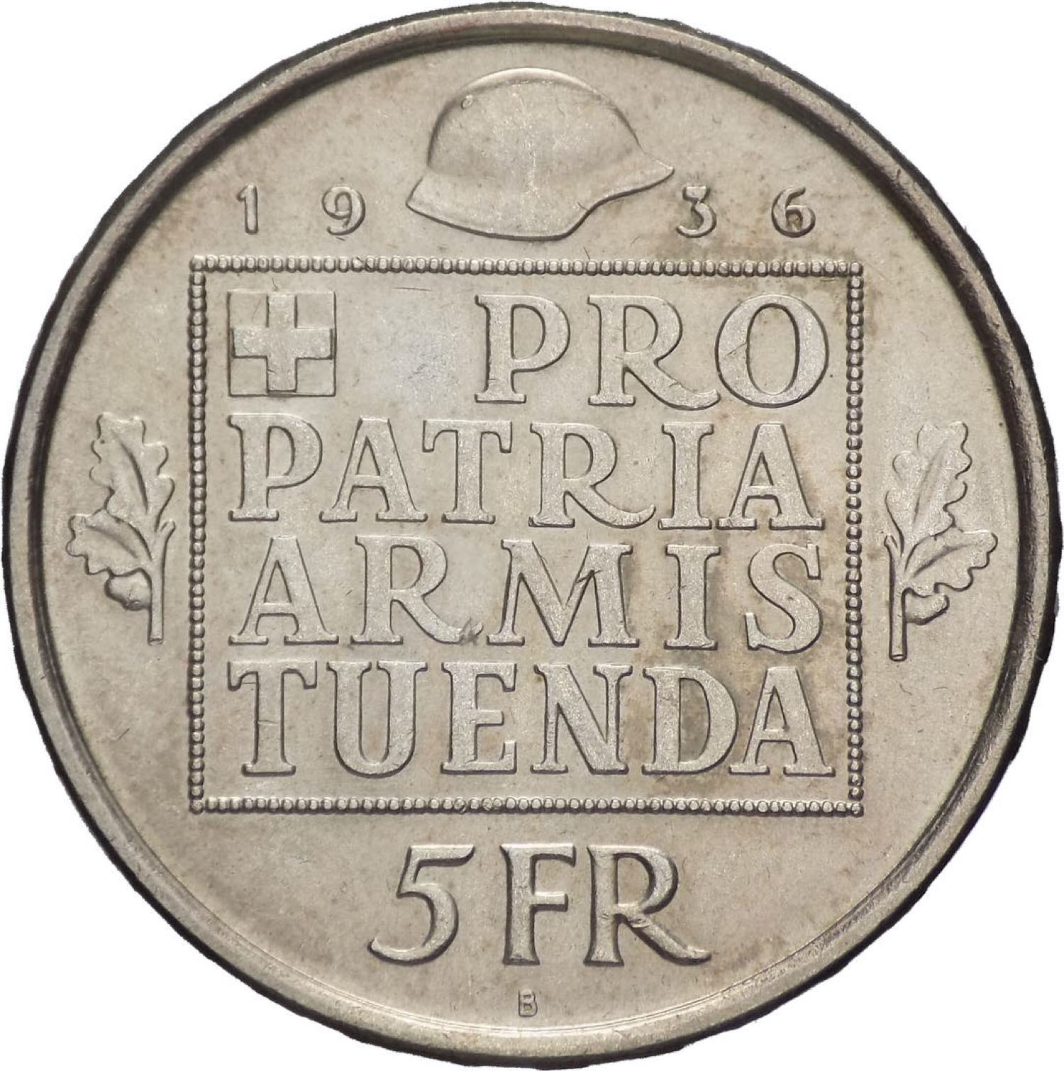 Svizzera - 5 Franchi 1936 - Fondo per lArmamento ... - Numismatica ...