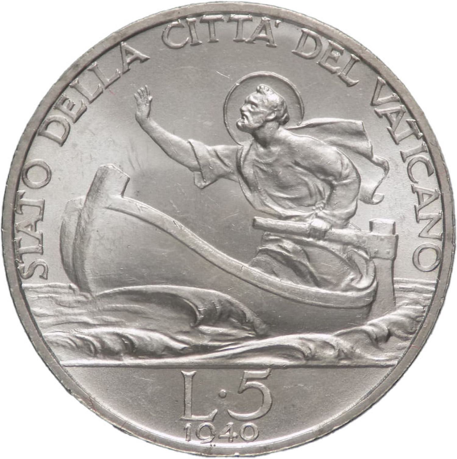 5 lire 1940 - Pio XII (1939 - 1958) - Ag. - KM# 28 - Numismatica Ferrarese Aste Numismatiche ...