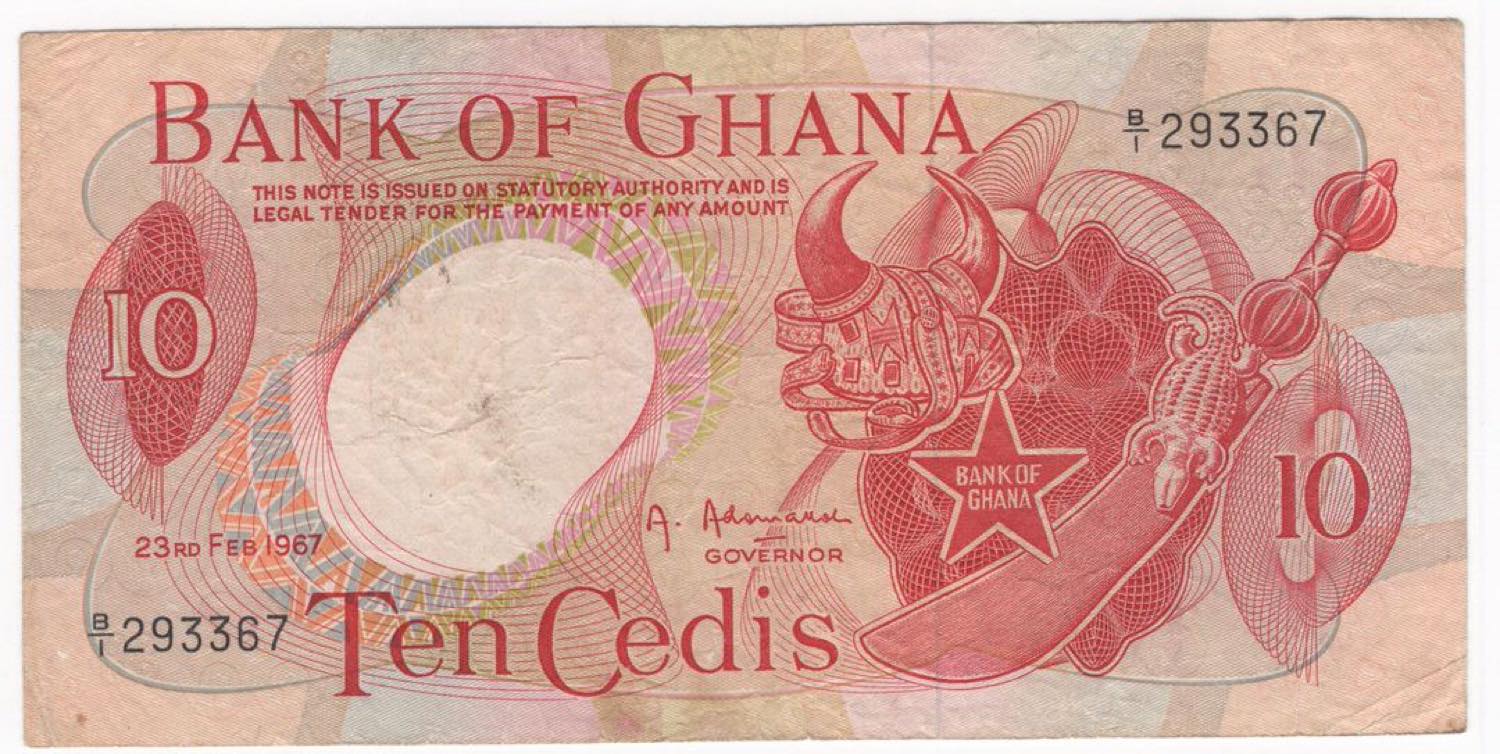 Banca del Ghana - 10 Cedis 1967 - N°293367 - ... - Numismatic Auctions ...