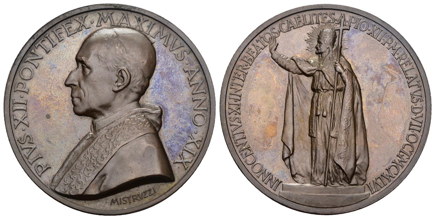 Pio XII (1939-1958) - Medaglia anno XIX - AE - ... - Numismatic Auctions Numismatica Ferrarese