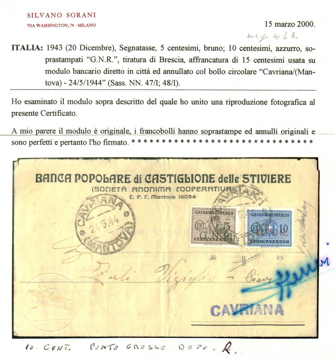G.N.R. - Segnatasse G.N.R. Brescia 5 c. + 10 c. ... - Filsam - online ...