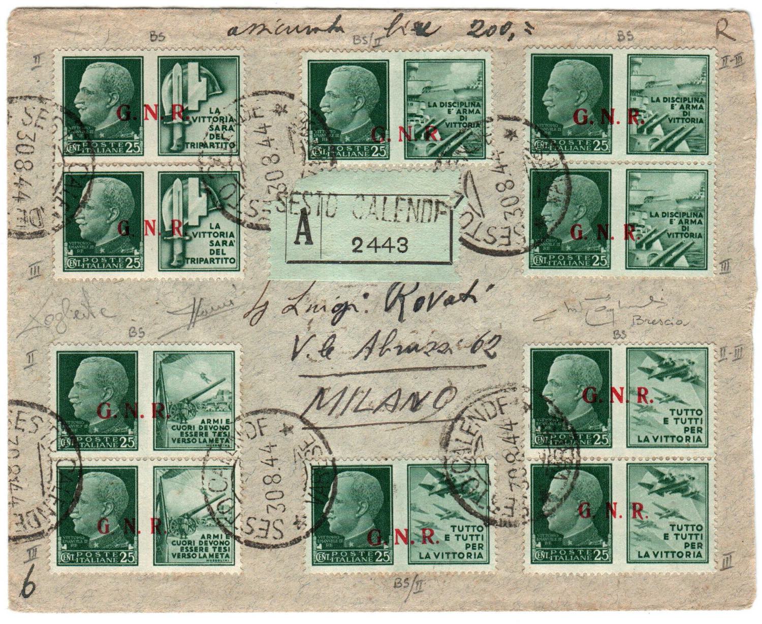 G.N.R. - 2 lettere con Prop. di Guerra: Prop. di ... - Filsam - aste ...