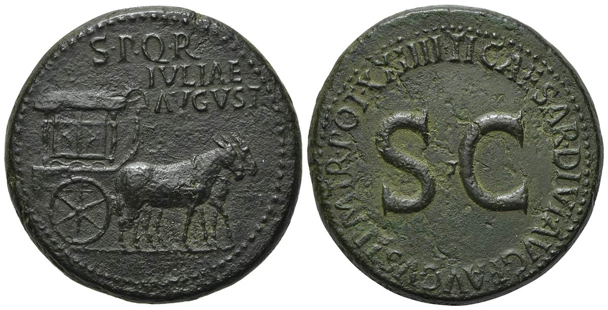Livia (Tiberius, 14-37), Sestertius, Rome, 22-3. ... - Bertolami Fine Art