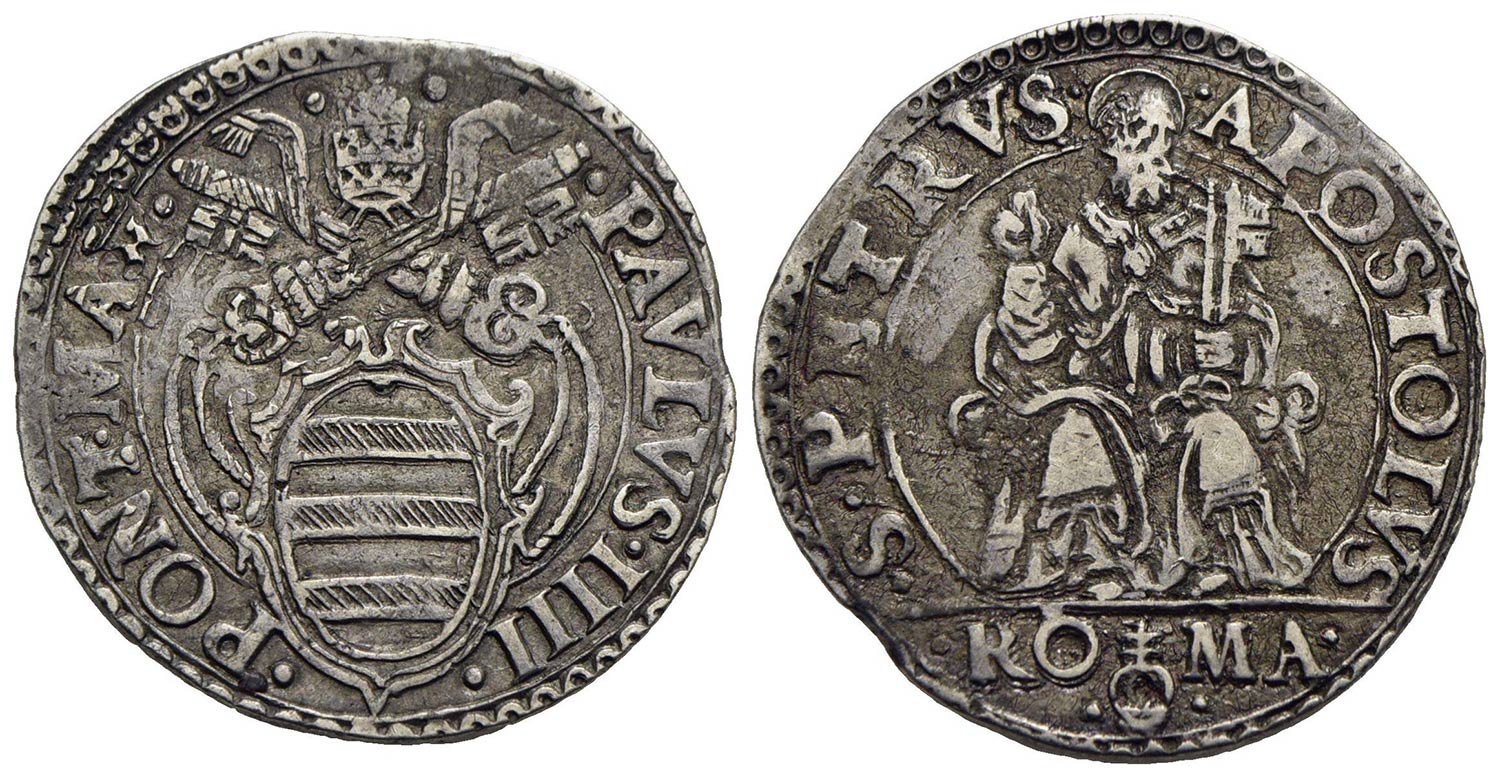 ROMA - Paolo IV (1555-1559) - Testone - Stemma ... - Bertolami Fine Art