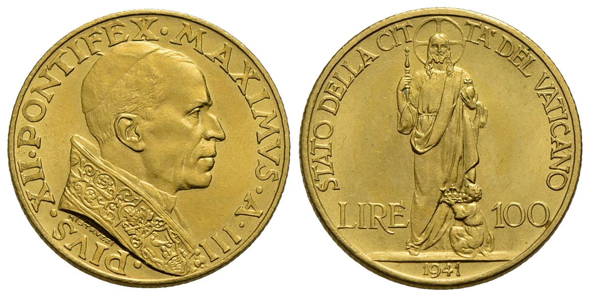 ROMA - Pio XII (1939-1958) - 100 Lire - 1941 - AU ... - Bertolami Fine Art