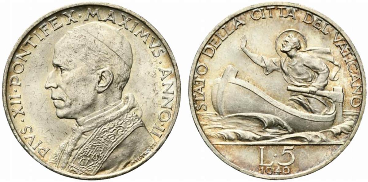 ROMA. Pio XII (1939-1958) 5 lire 1940/ II (g. 5). ... - Bertolami Fine Art