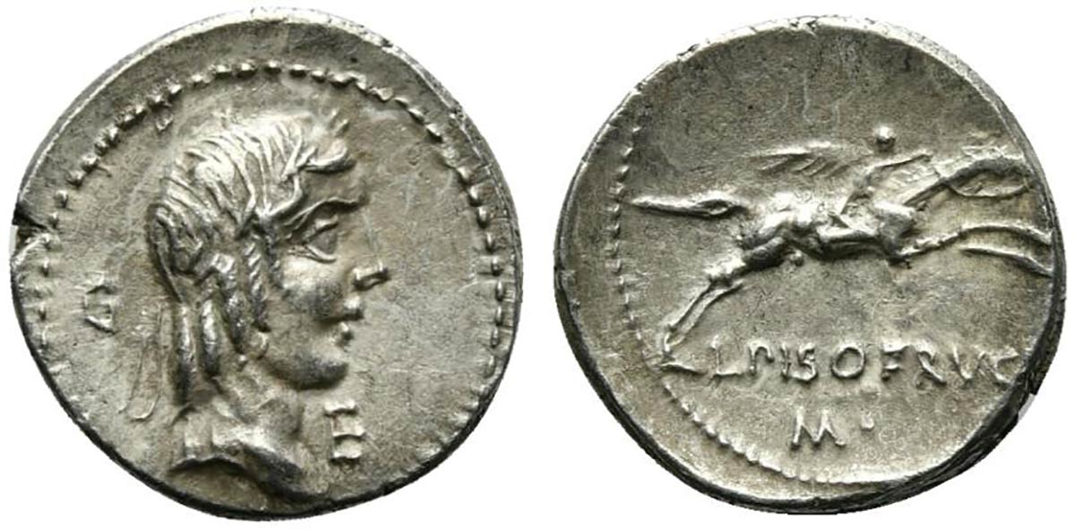 L. Calpurnius Piso Frugi, Rome, 90 BC. AR ... - Bertolami Fine Art