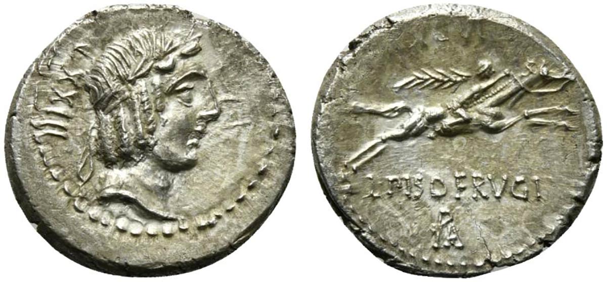 L. Calpurnius Piso Frugi, Rome, 90 BC. AR ... - Bertolami Fine Art