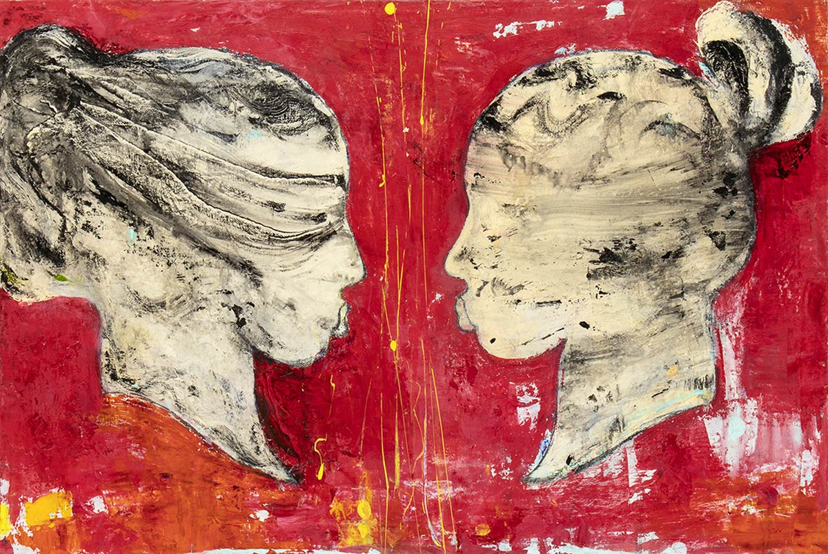 ANGELO COLAGROSSI (Roma, 1960)Belle sagome Olio ... - Bertolami Fine Art