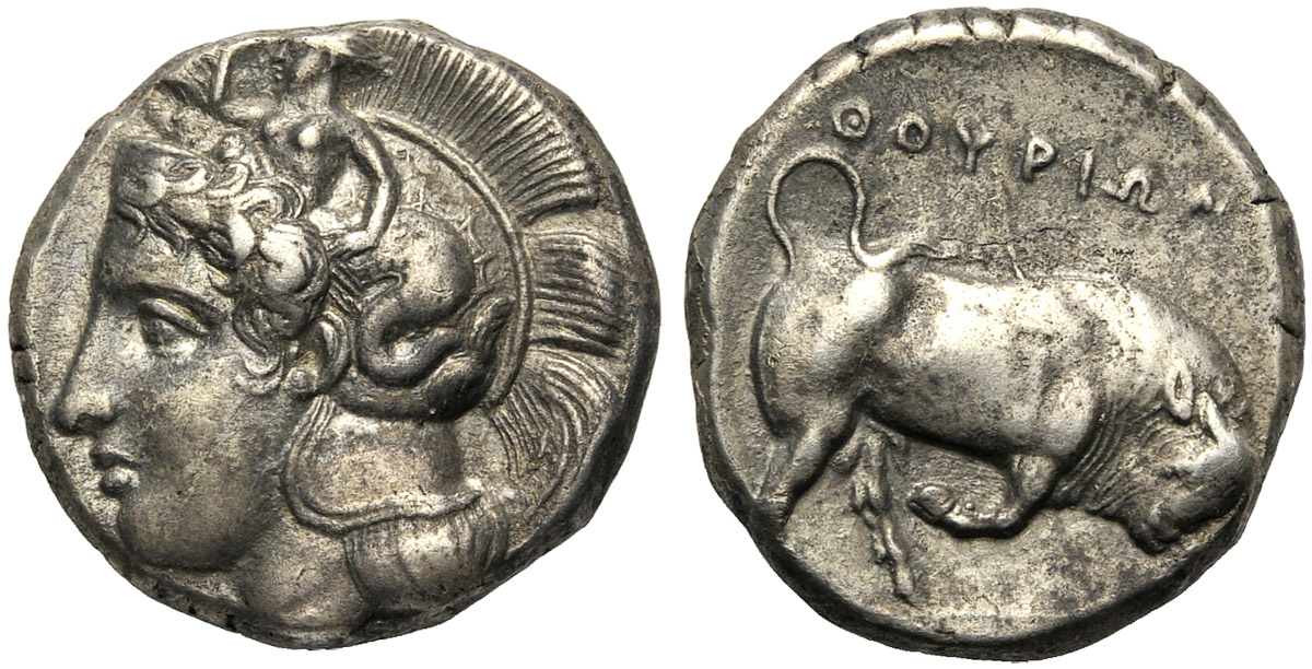 Lucania, Distatere, Thuri, c. 400-350 a.C.; AR (g ... - Bertolami Fine Art