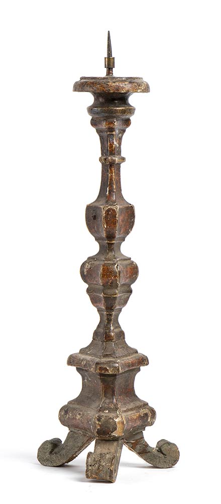 Italian gilt wood torch holder - 18th century red ... - Bertolami Fine Art