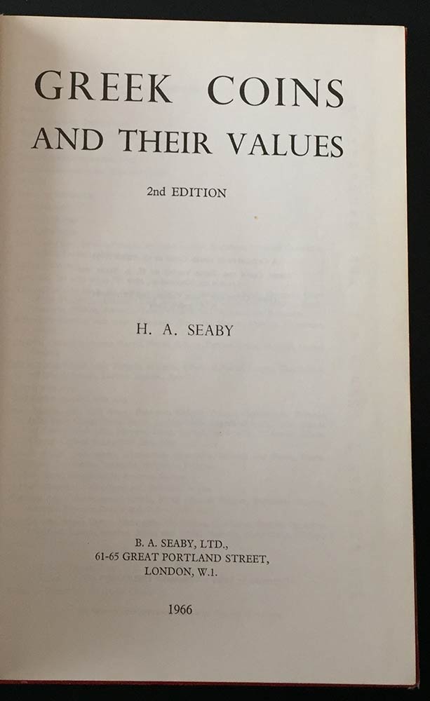 Seaby H.A. Greek Coins and their values 2nd ... - Bertolami Fine Art