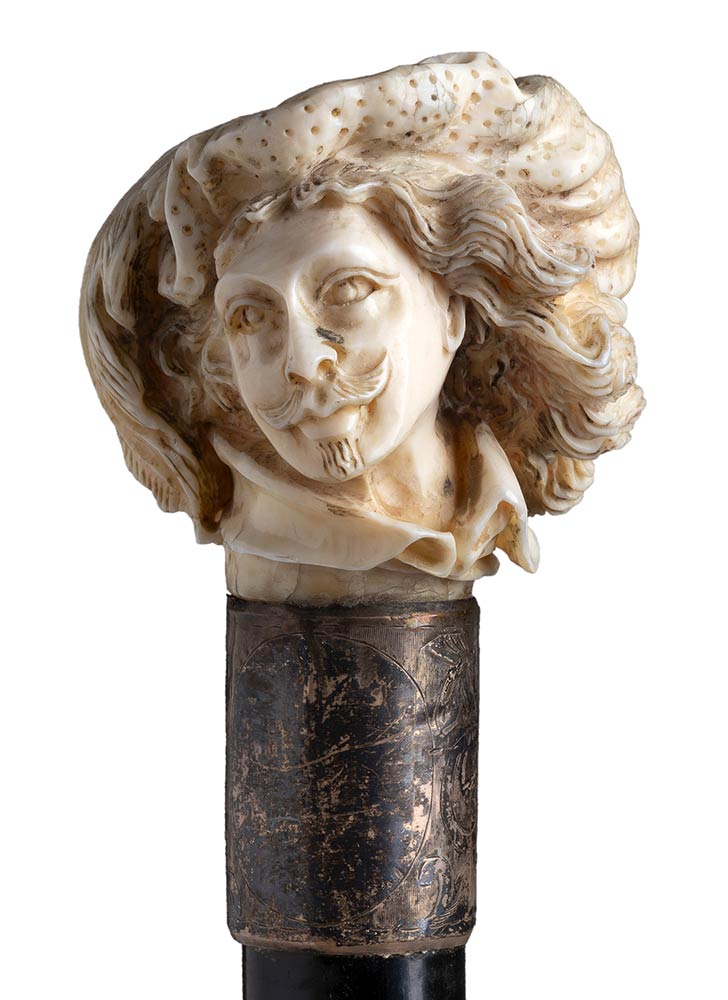 Antique ivory mounted walking stick cane - ... - Bertolami Fine Art