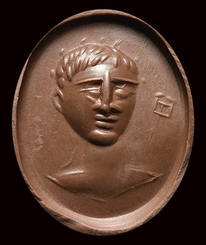 A roman sard intaglio. Bust of Mercury. 1st B.C. ... - Bertolami Fine Art