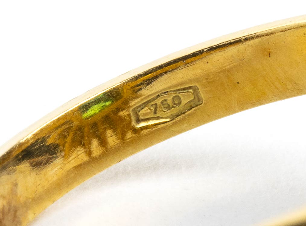 Anello in oro pasta vitrea e diamantioro giallo ... - Bertolami Fine Art