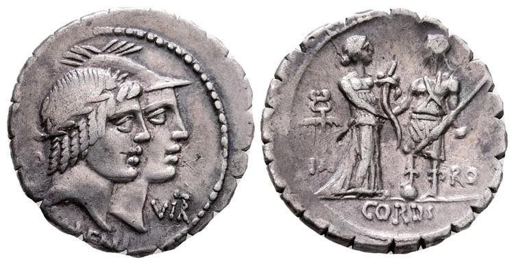 Jugate heads r. of Honos, laureate, and Virtus, ... - Bertolami Fine Art