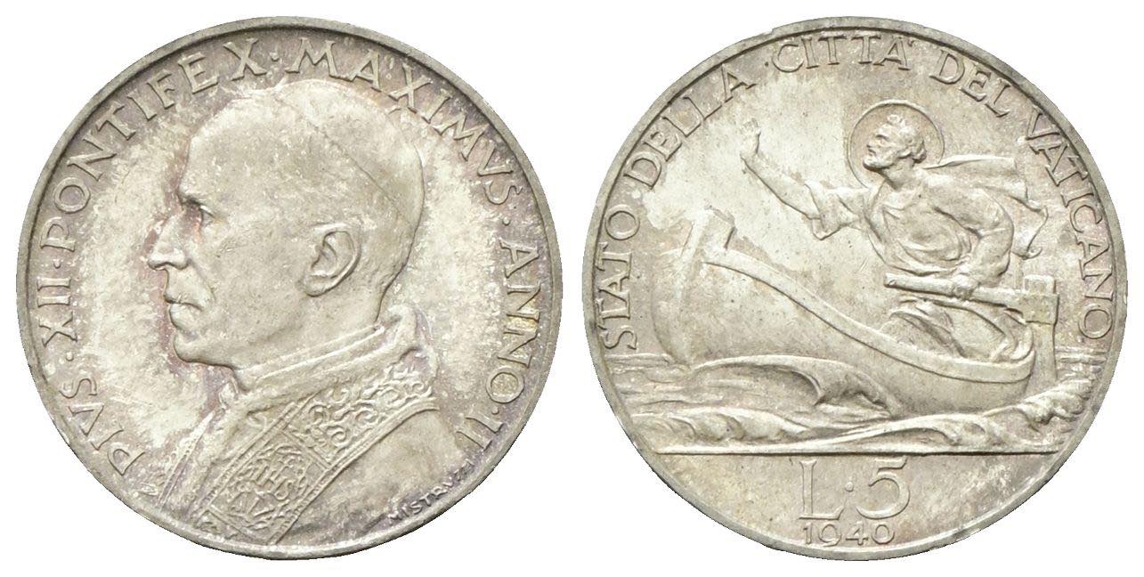 ROMA Pio XII (Eugenio Pacelli), 1939-1958. 5 ... - Numismatica Ranieri Numismatic Auctions