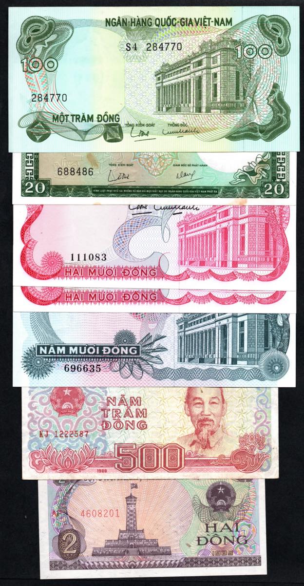 Vietnam. Lot of 7 Mixed Banknotes. Mixed ... - 17 Auctions - Numismatic ...