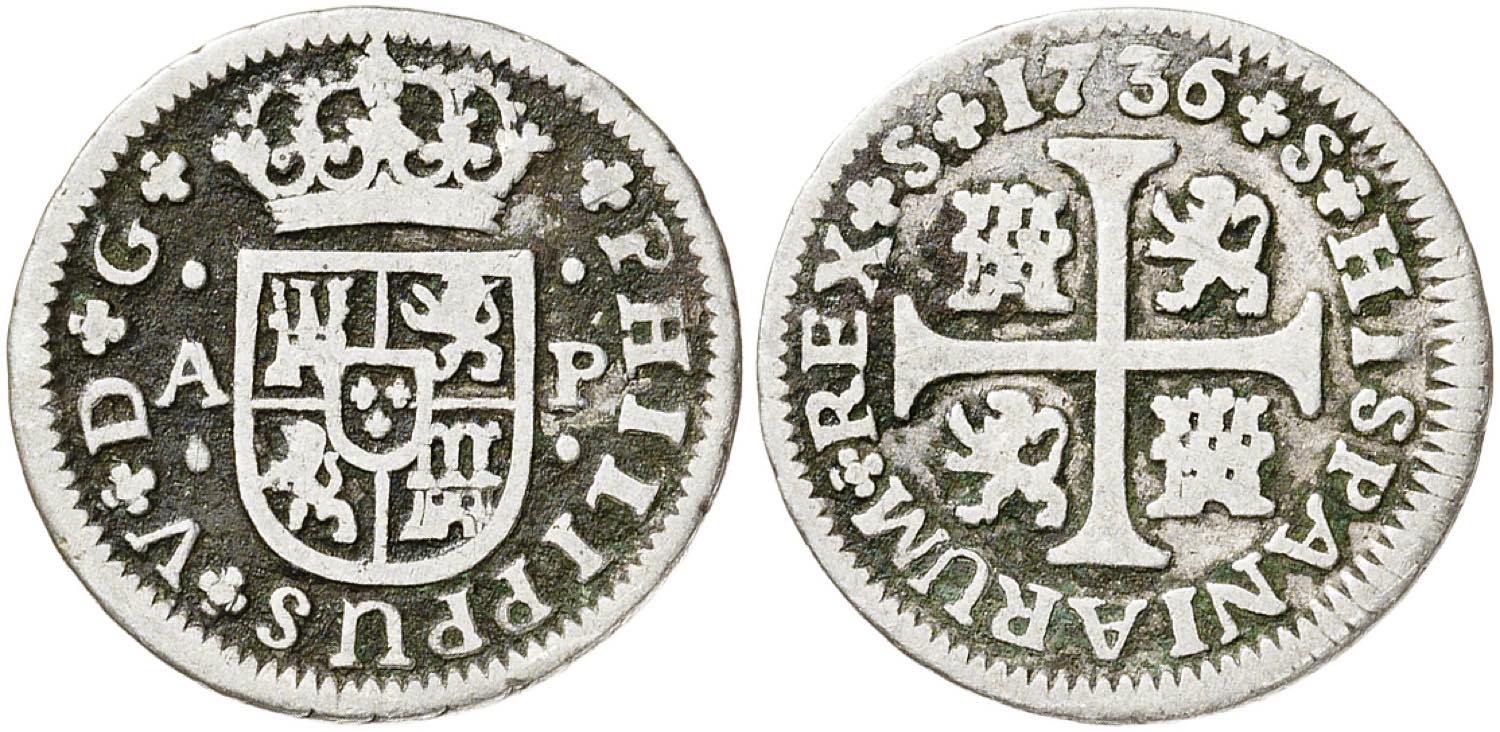 1736. Felipe V. Sevilla. AP. 1/2 real. (AC. 343). ... - Aureo & Calicó - Numismatic Auctions