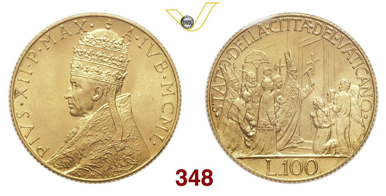 ROMA PIO XII (1939-1958) 100 Lire 1950 Jub ... - Numismatic Auctions - Varesi Srl